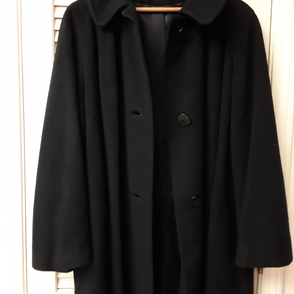 Black Cashmere Vintage Trench Button Peacoat - Gem